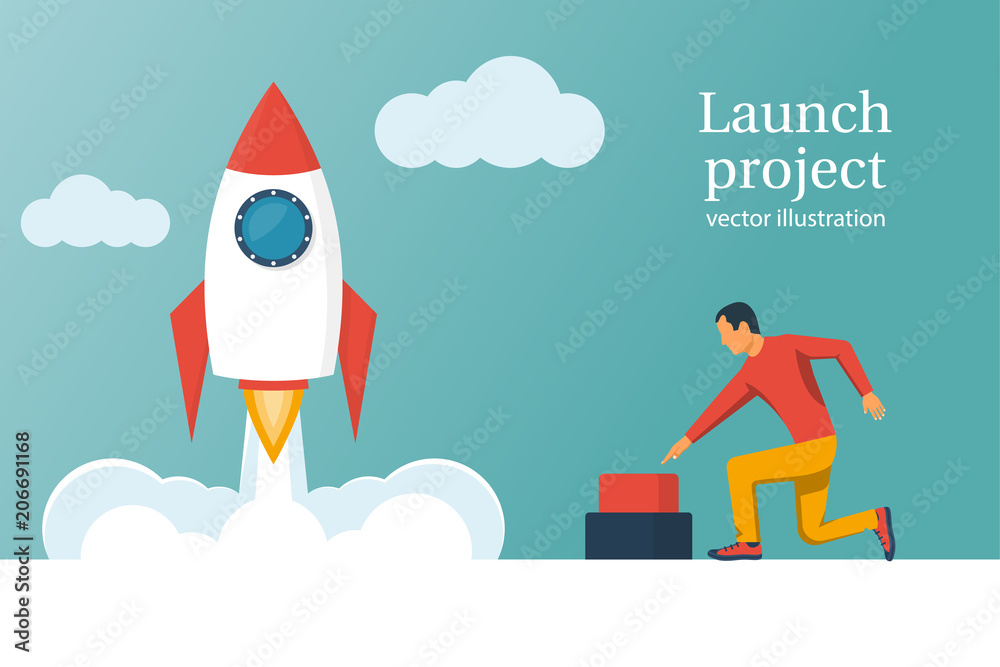 Startup working enterprise. Launch project. Business concept ... Startup working enterprise. Launch project. Business concept ...