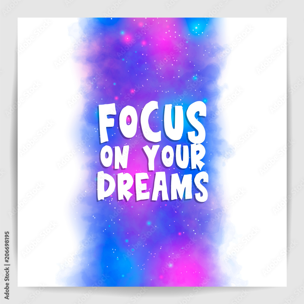 Focus On Your Dreams Motivational Poster Stock Vector Adobe Stock