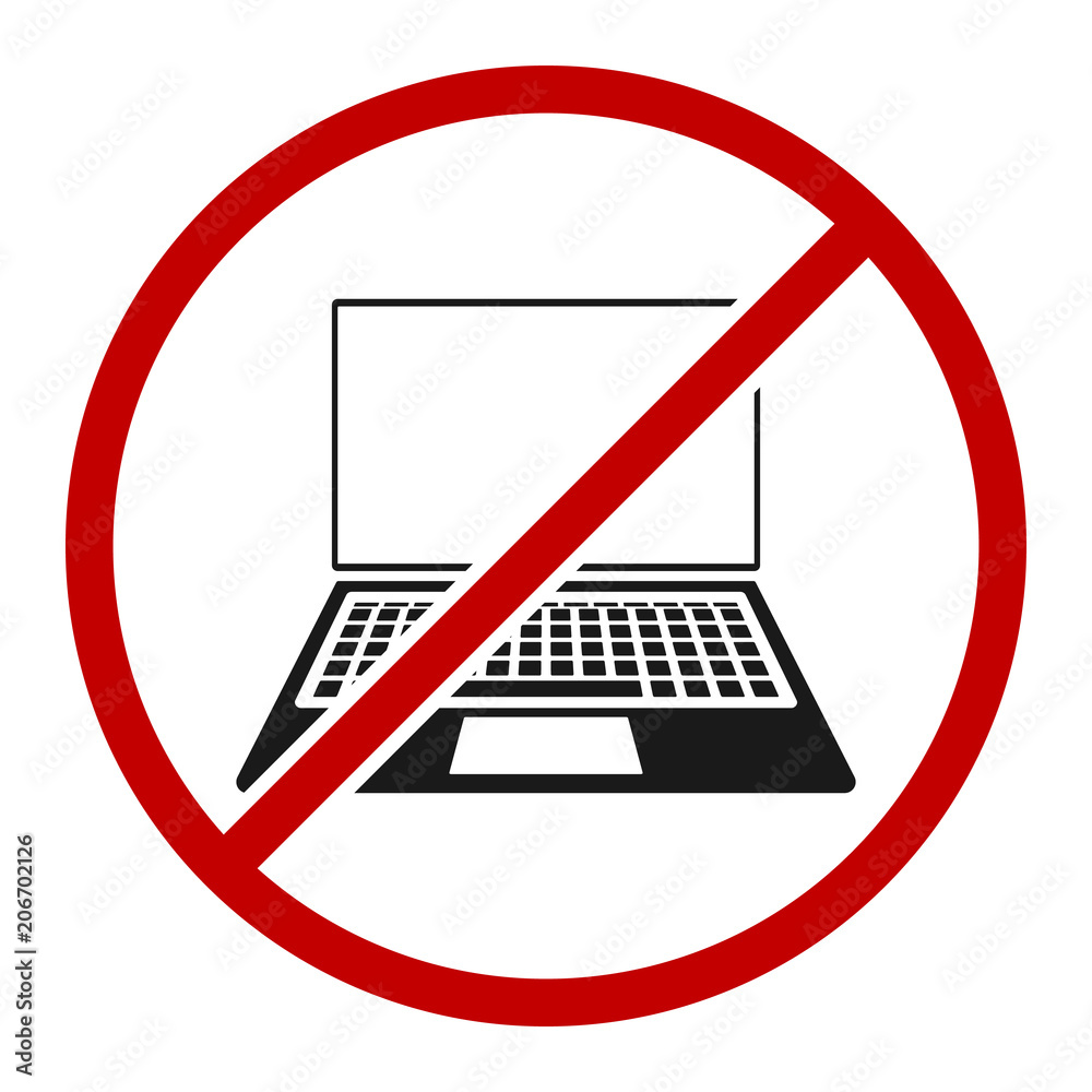 No Personal computer laptop isolated icon vector Stock Vector | Adobe Stock
