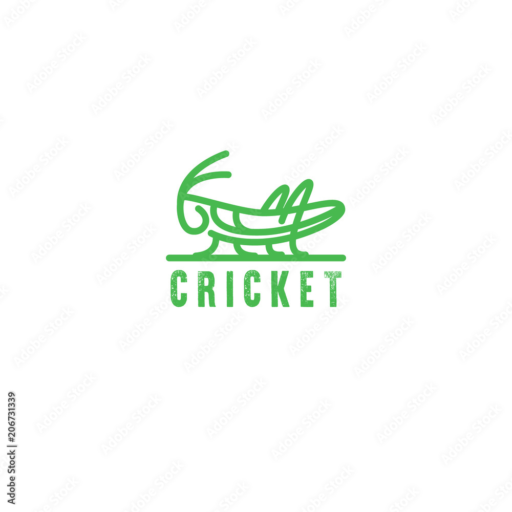 Logo Grasshopper, cricket insect logo Stock Vector | Adobe Stock