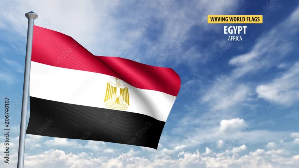 3D flag animation of Egypt. Stock Video | Adobe Stock