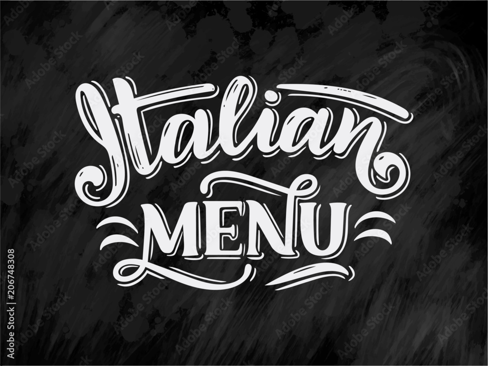 Italian food menu - names of dishes. Lettering phrases for your design ...