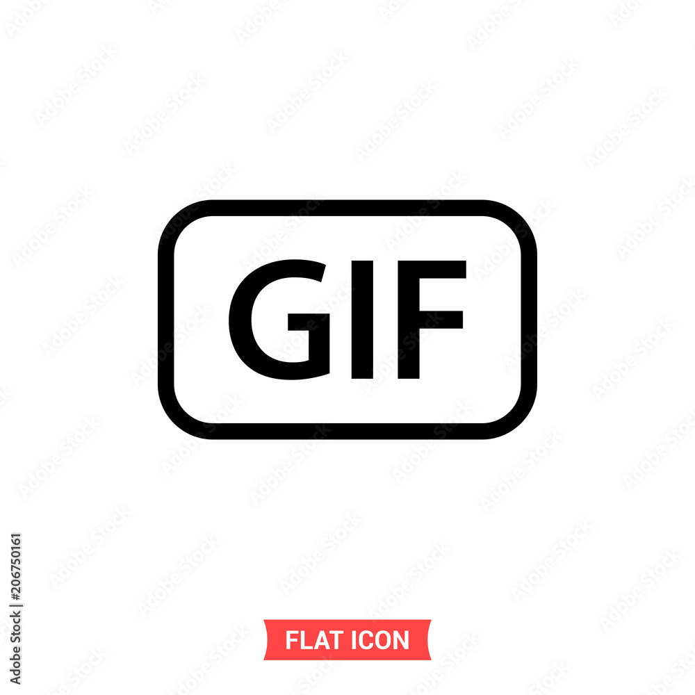 Gif vector icon, simple illustration for web or mobile app Stock Vector ...
