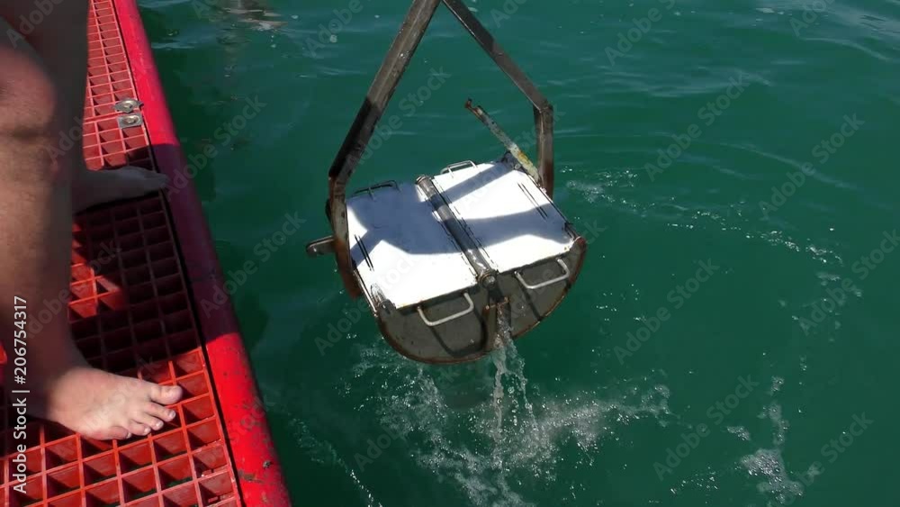 Marine Research: The sampler for sampling bottom animals (bottom ...