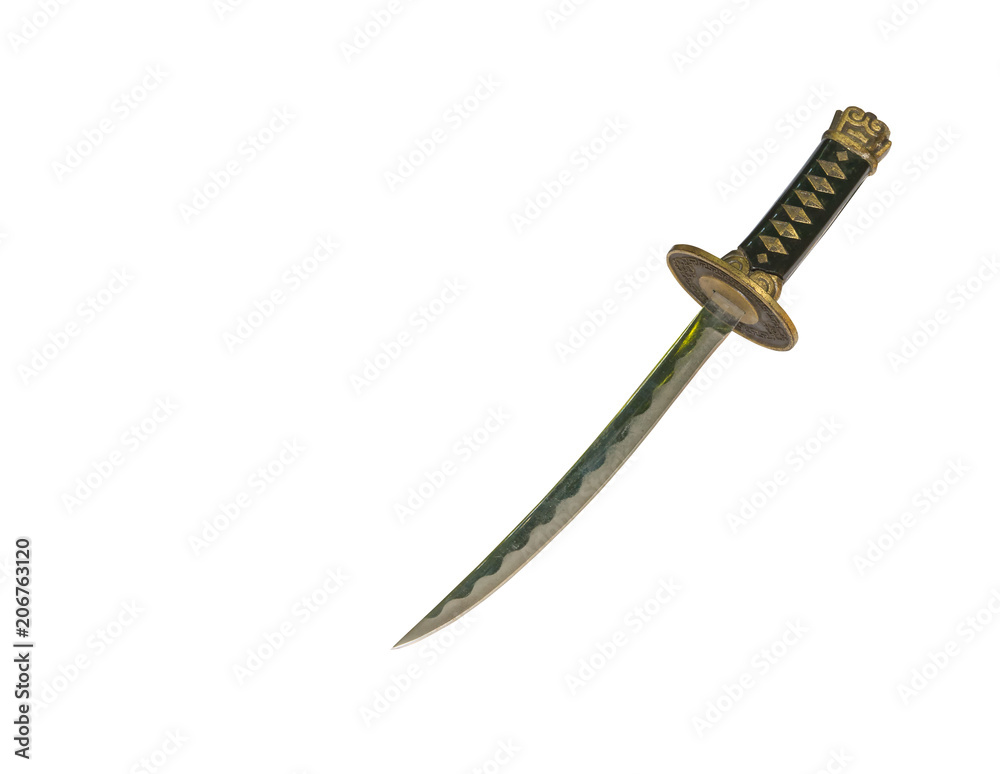sword steel blade samurai ancient isolated on white background and ...
