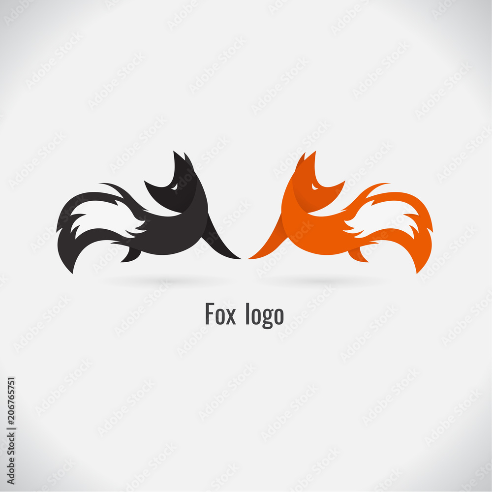 fox logo white and black. on white background. vector. Illustration ...