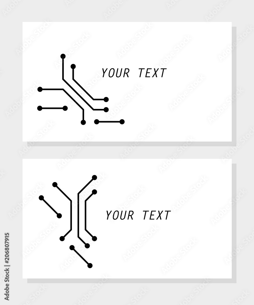 Printed circuit board black and white computer technology business card ...