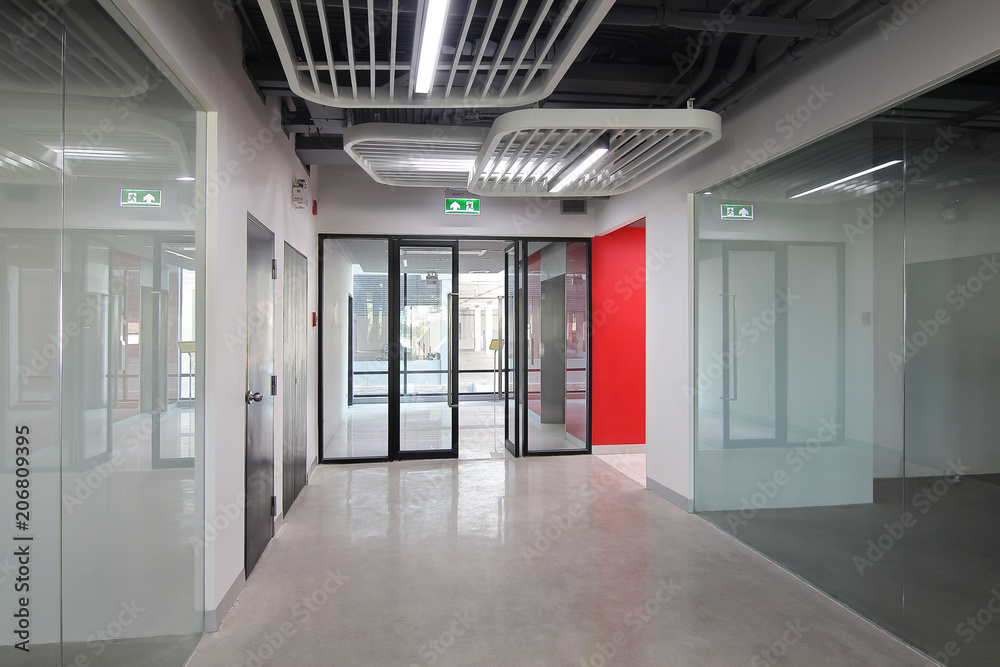 Emergency exit of the building with fire exit sign Stock Photo | Adobe ...