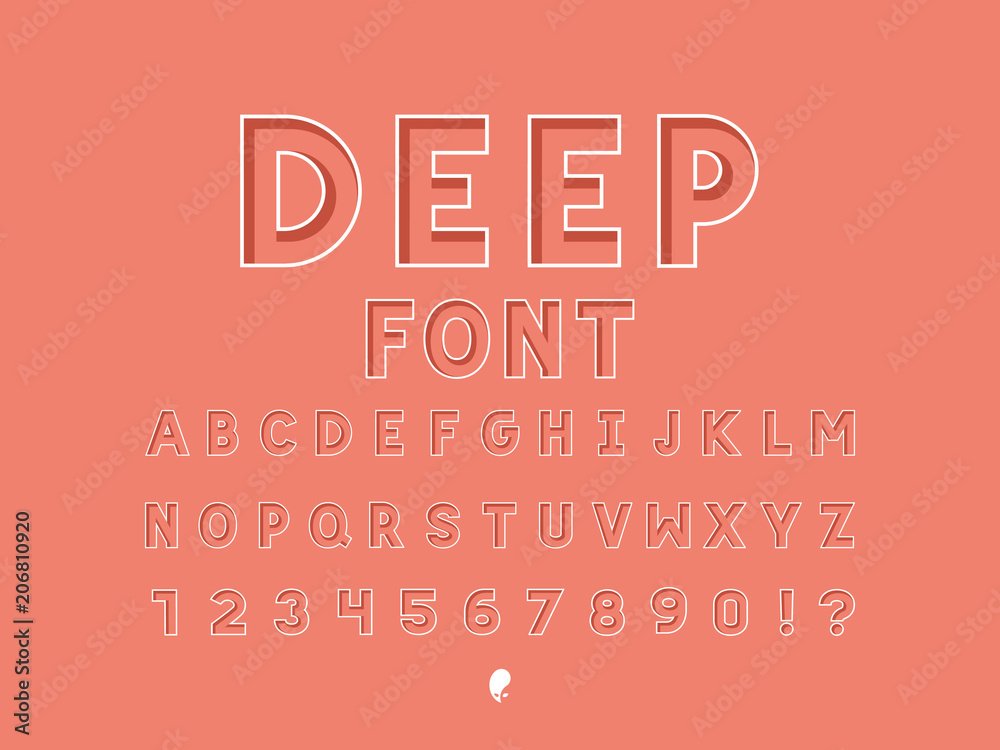 Deep font. Vector alphabet Stock Vector | Adobe Stock
