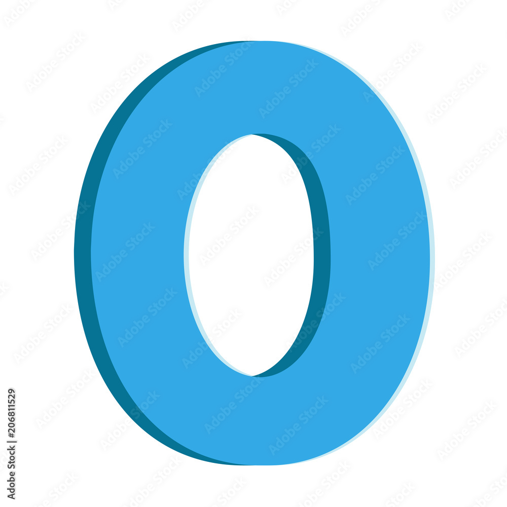 Blue Number 0 vector font alphabet. Stock Vector | Adobe Stock
