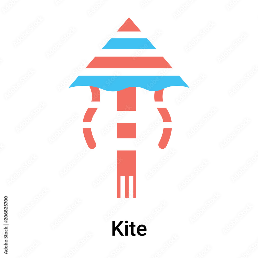 Kite icon vector sign and symbol isolated on white background Stock ...