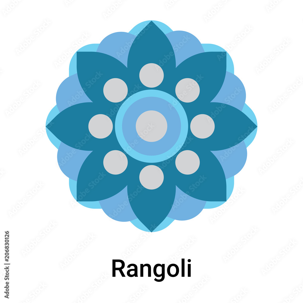 Rangoli icon vector sign and symbol isolated on white background Stock ...