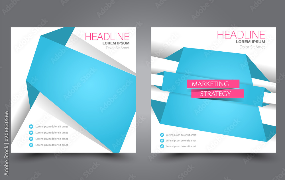 Square flyer template. Simple brochure design. For business and ...