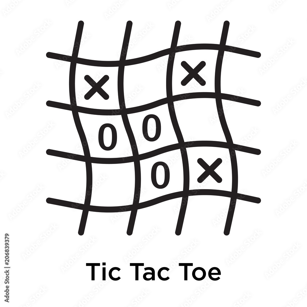 Tic Tac Toe icon vector sign and symbol isolated on white background ...