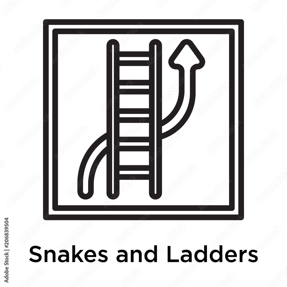 Snakes and Ladders icon vector sign and symbol isolated on white ...