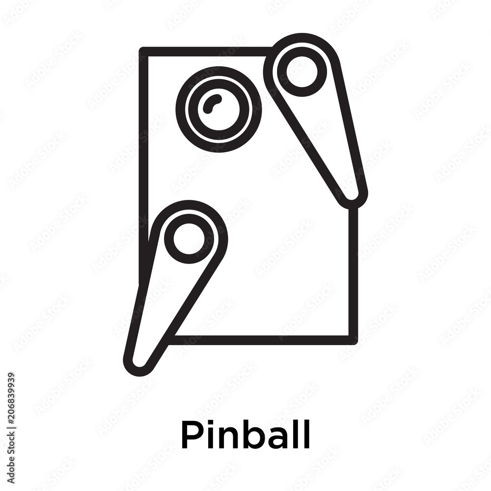 Pinball icon vector sign and symbol isolated on white background Stock ...