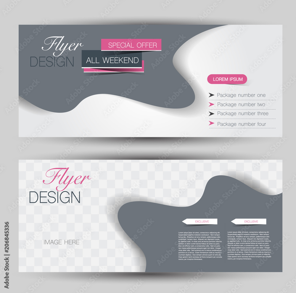 Flyer banner or web header template set. Vector illustration promotion ...