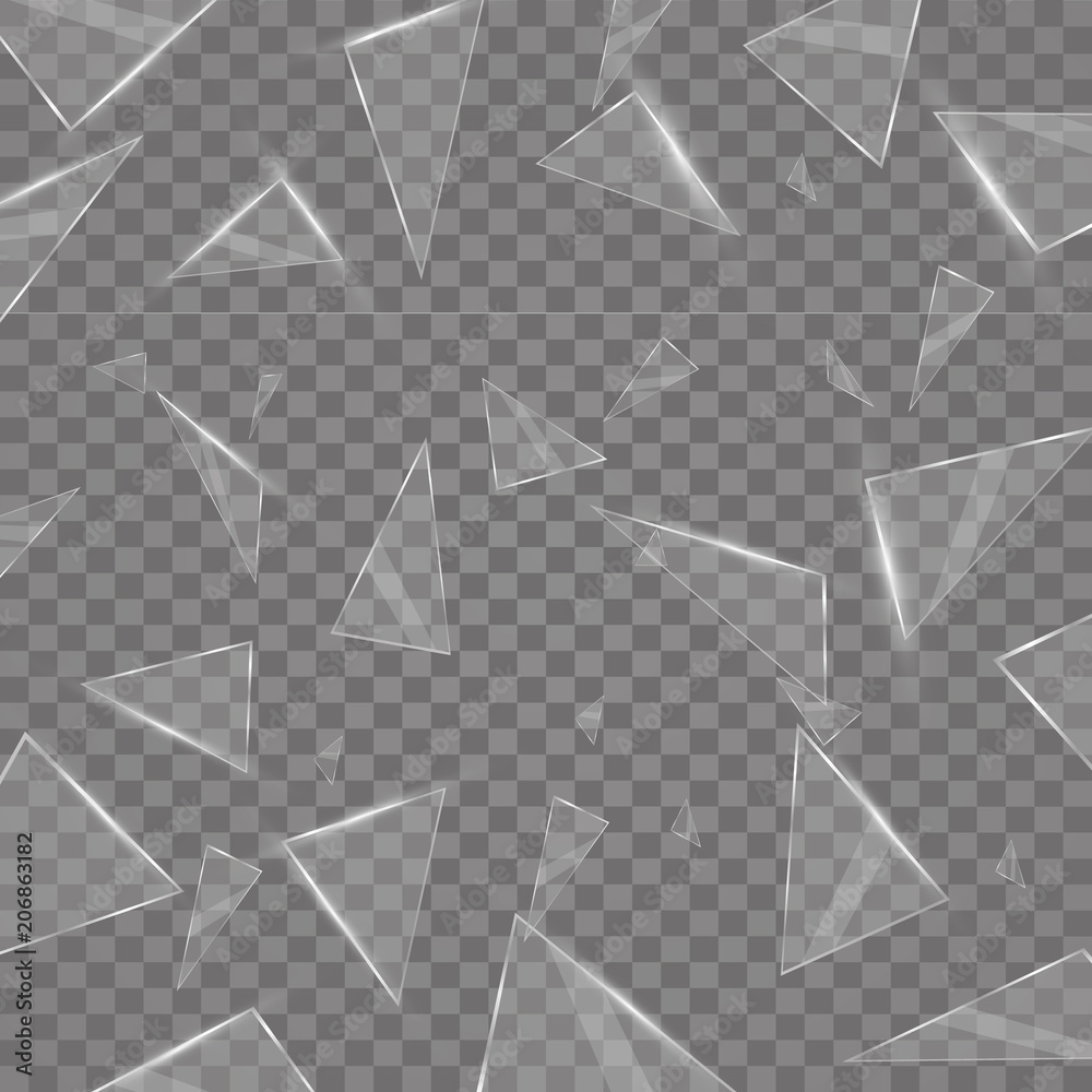 The glass beats and flies in different directions. A beating glass ...