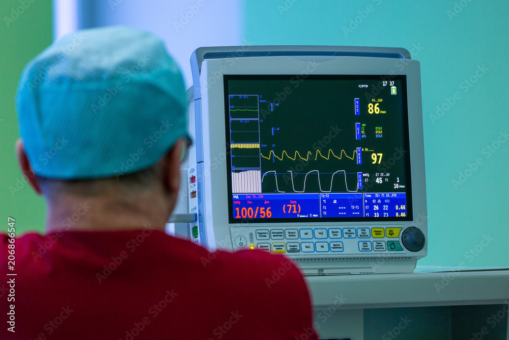 Monitor of vital signs in the operating room Stock-Foto | Adobe Stock