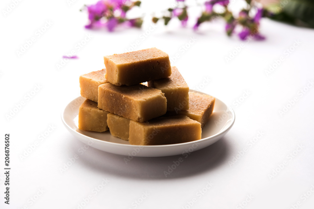 Mysore pak or Mysuru Paaka is south indian cake like sweet Stock Photo ...