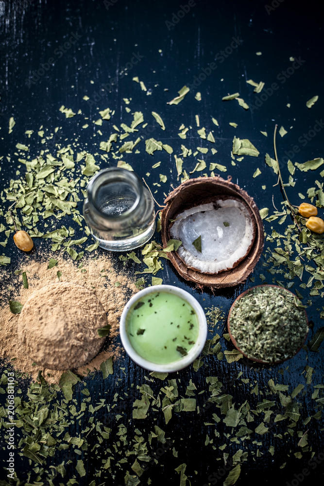 Neem ubtan or face pack or facial with entire ingredients i.e. Coconut ...
