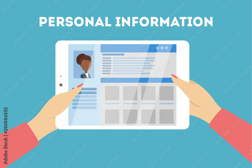 Personal information concept. Stock Vector | Adobe Stock