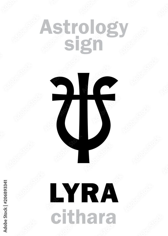Astrology Alphabet: LYRA (cithara/guitare), celestial constellation ...