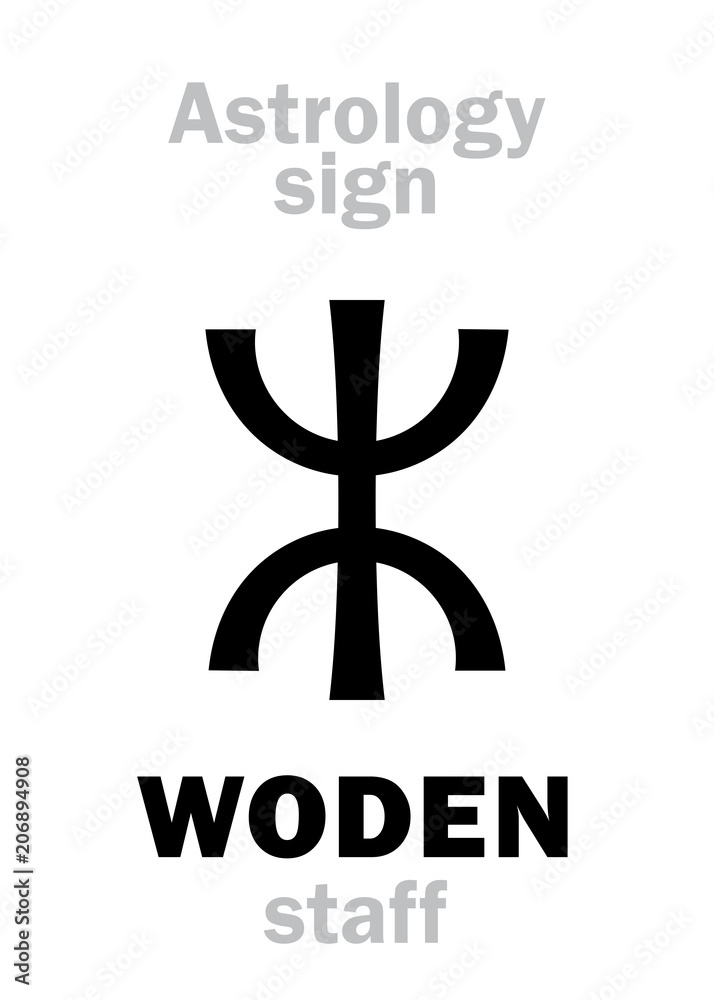 Vetor de Astrology Alphabet: WODEN's staff (Odin/Woden/Wotan ...