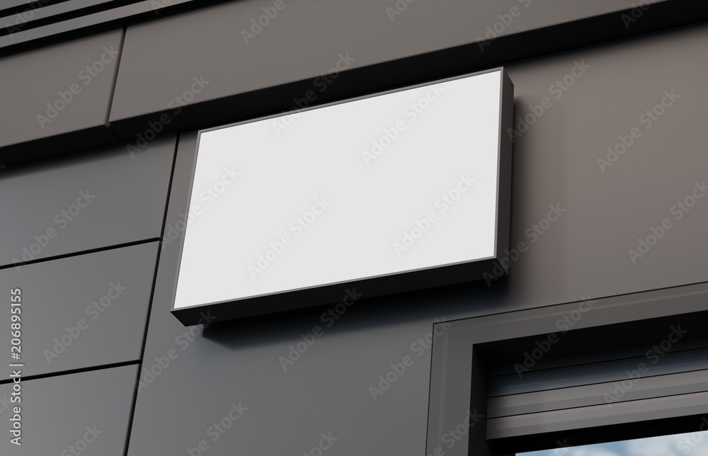 Blank, outdoor signage, signboard mockup, sign. 3d rendering Stock ...