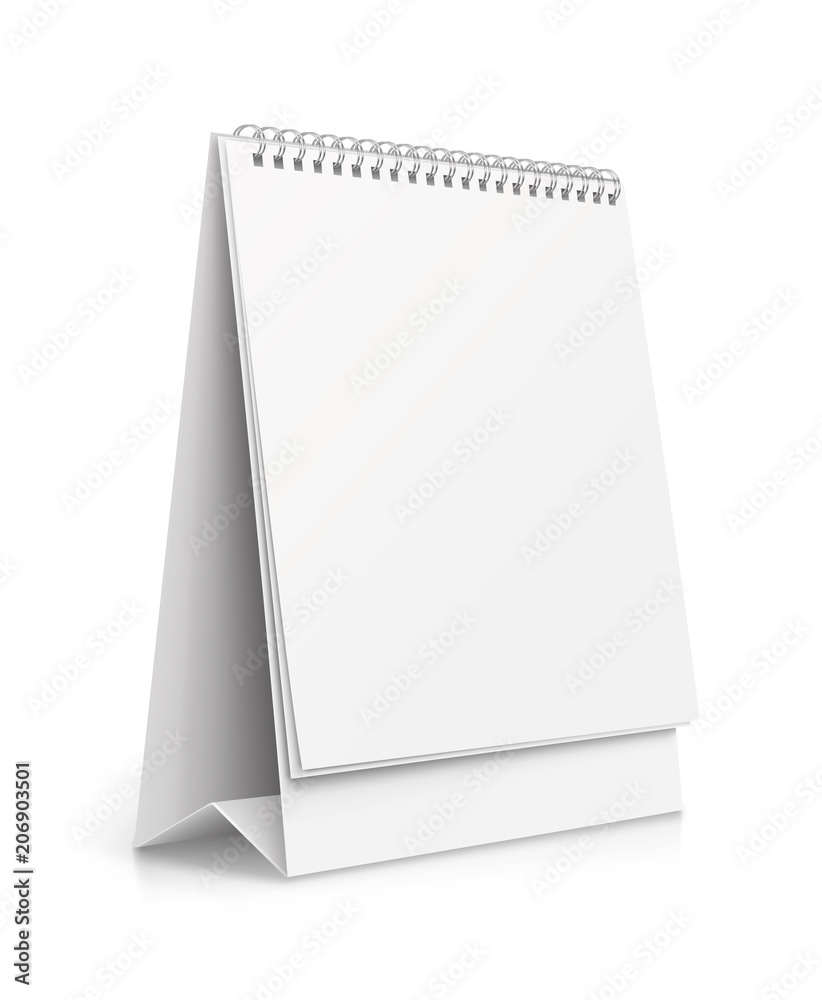 Vertical realistic paper calendar blank - stock vector. Stock Vector ...