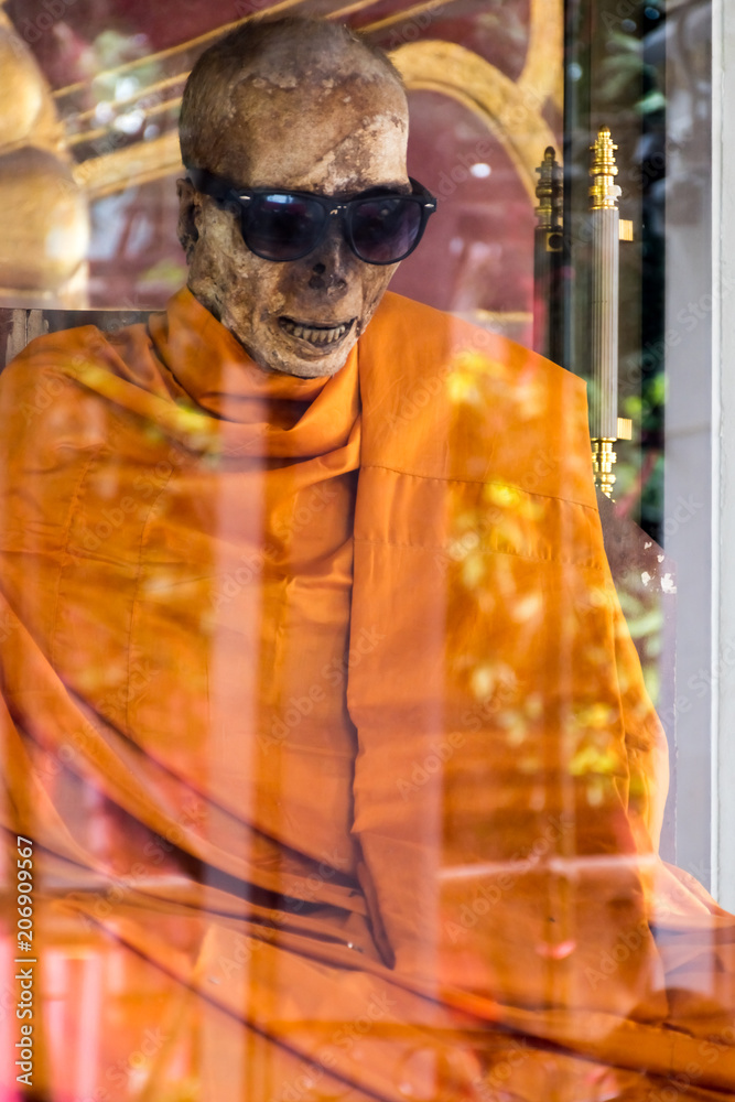 Mummified monk body in Wat Khunaram Temple in the Koh Samui Island in ...