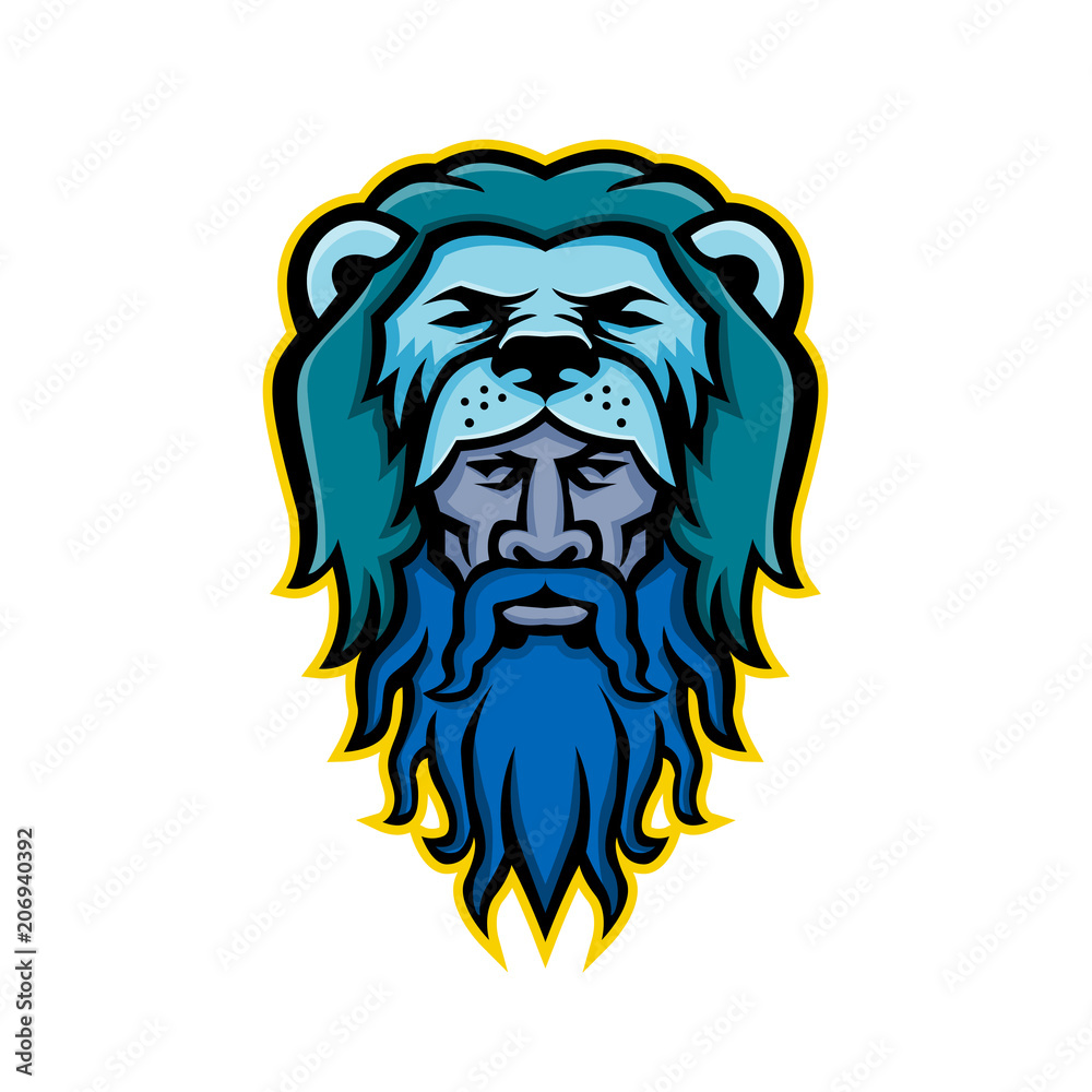 Hercules Wearing Lion Skin Mascot Stock Vector | Adobe Stock
