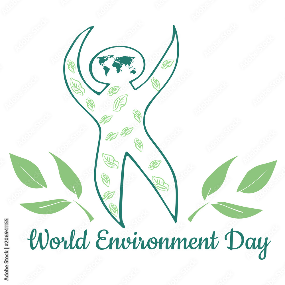 World Environment Day, logo man thinks about nature Stock Vector ...