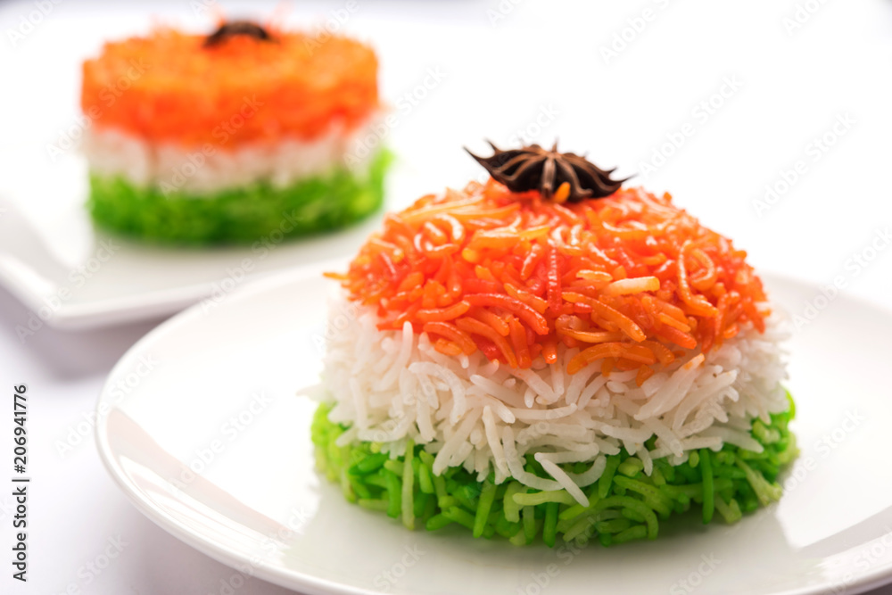 Tricolor Tiranga Rice for indian Republic and Independence day, served ...