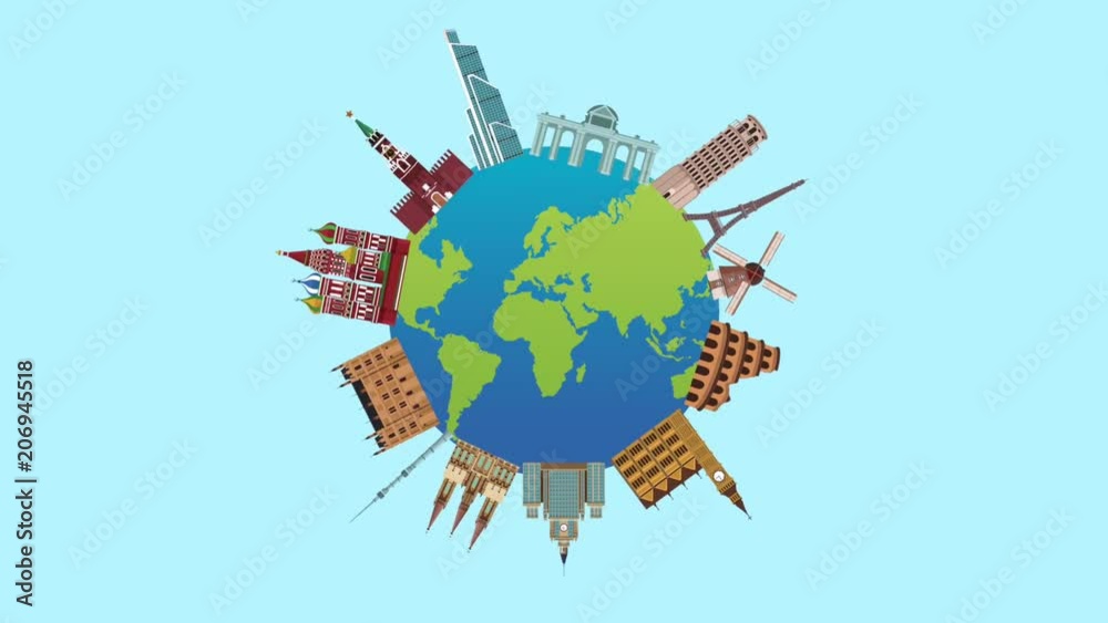 Travel to europe and world High Definition colorful animation scenes ...