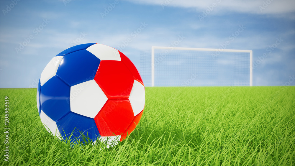 Ballon de foot Bleu Blanc Rouge Illustration Stock | Adobe Stock