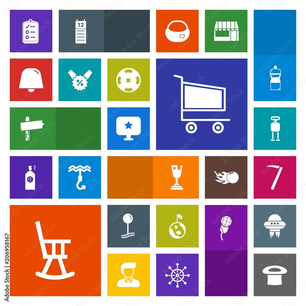 Modern, simple, colorful vector icon set with sign, way, price ...