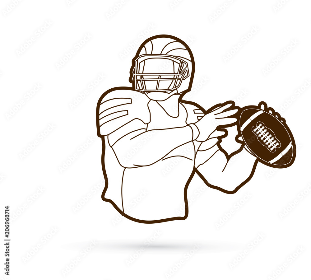 American Football Player Outline
