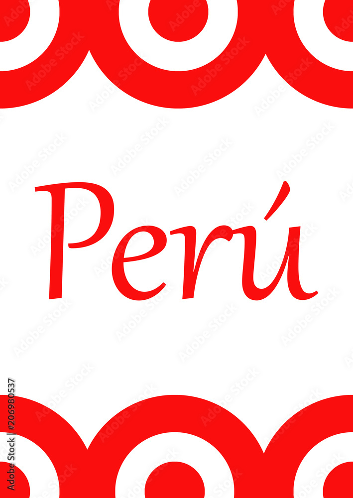 Cartel de Perú con fondo blanco Stock Illustration | Adobe Stock