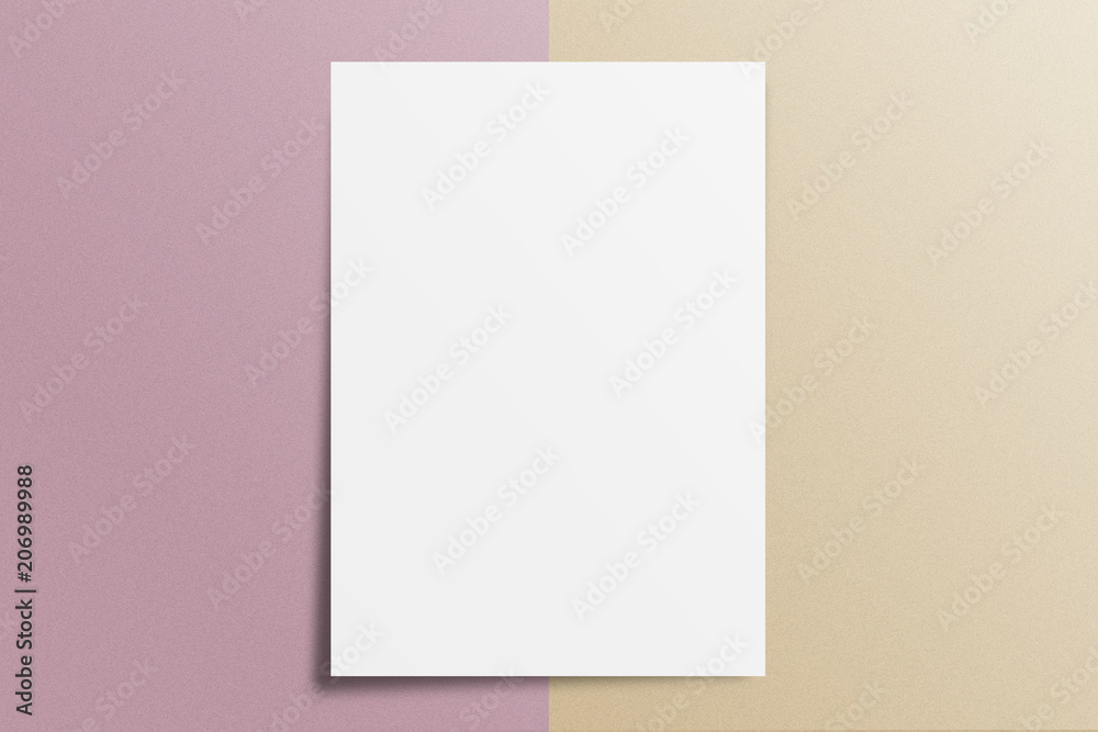 Blank A4 paper template on two color paper with brown and pink of ...