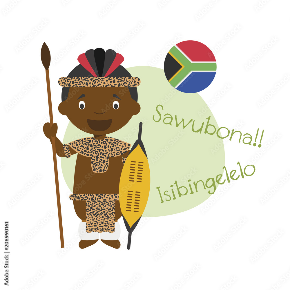 Vector illustration of cartoon character saying hello and welcome in ...