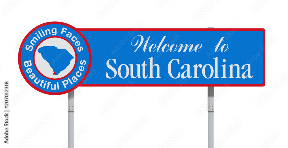 Welcome to South Carolina road sign Stock Vector | Adobe Stock