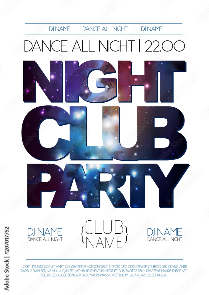Disco night club poster on open space background Stock Vector | Adobe Stock