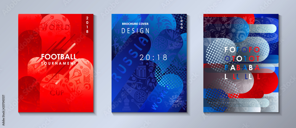 Soccer world international competition abstract brochure covers ...