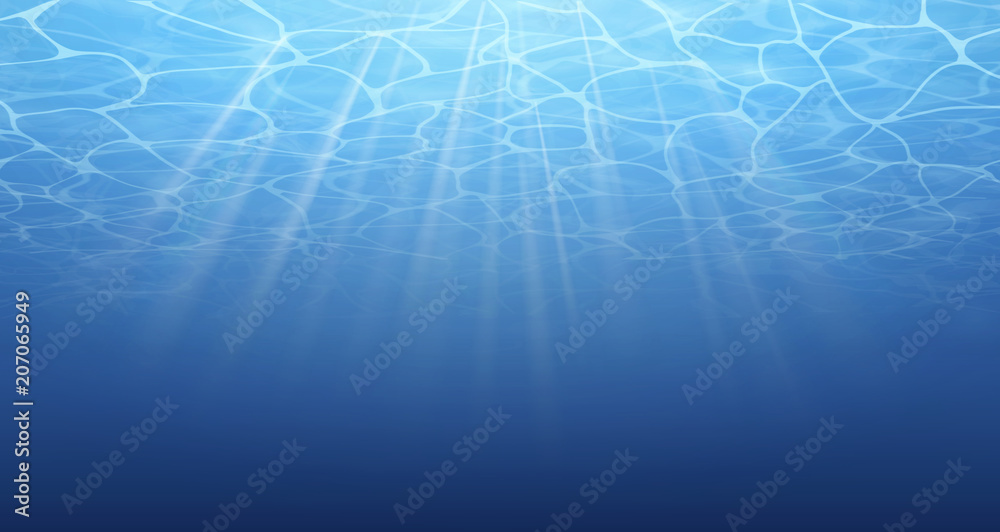 Summer. Texture of water surface. Underwater background. Waves effects ...