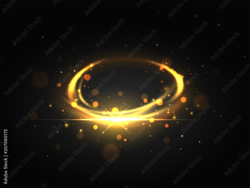 Light effect on black background. Stock Vector | Adobe Stock