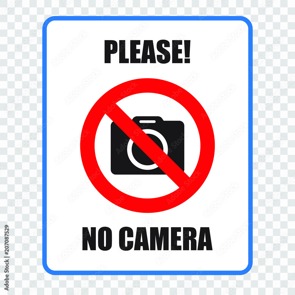 Vetor de No cameras allowed sign. Red prohibition no camera sign. No ...