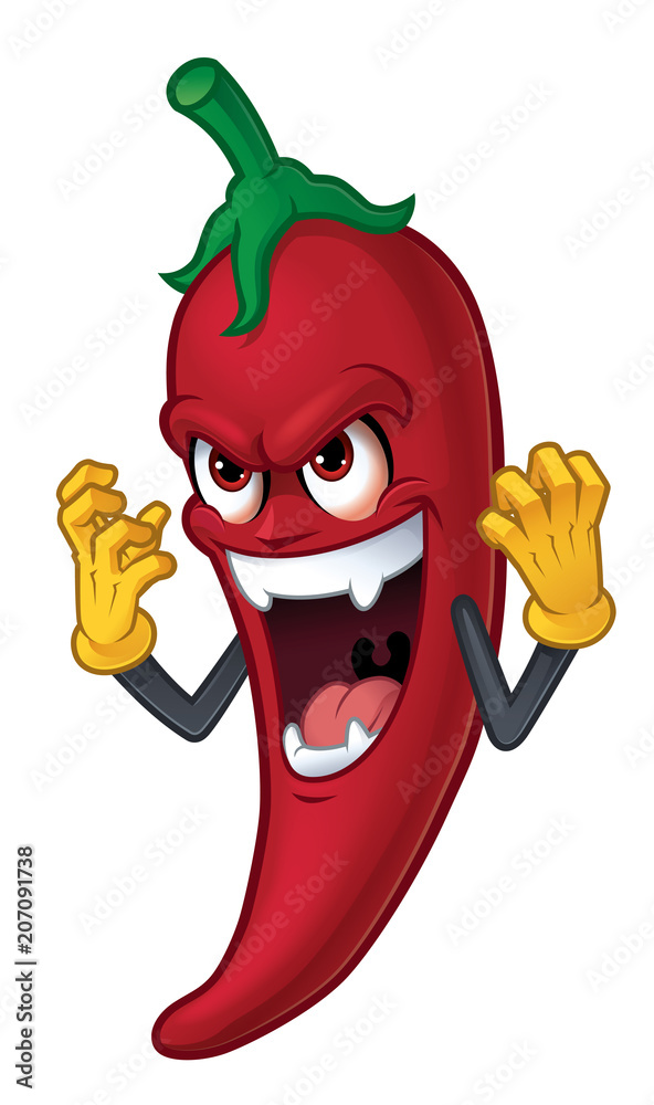 Cartoon chili character, Vector Illustration eps 10 Stock Vector ...