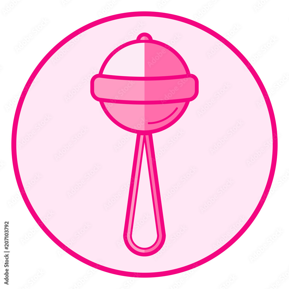 Pink Baby Rattle Clip Art