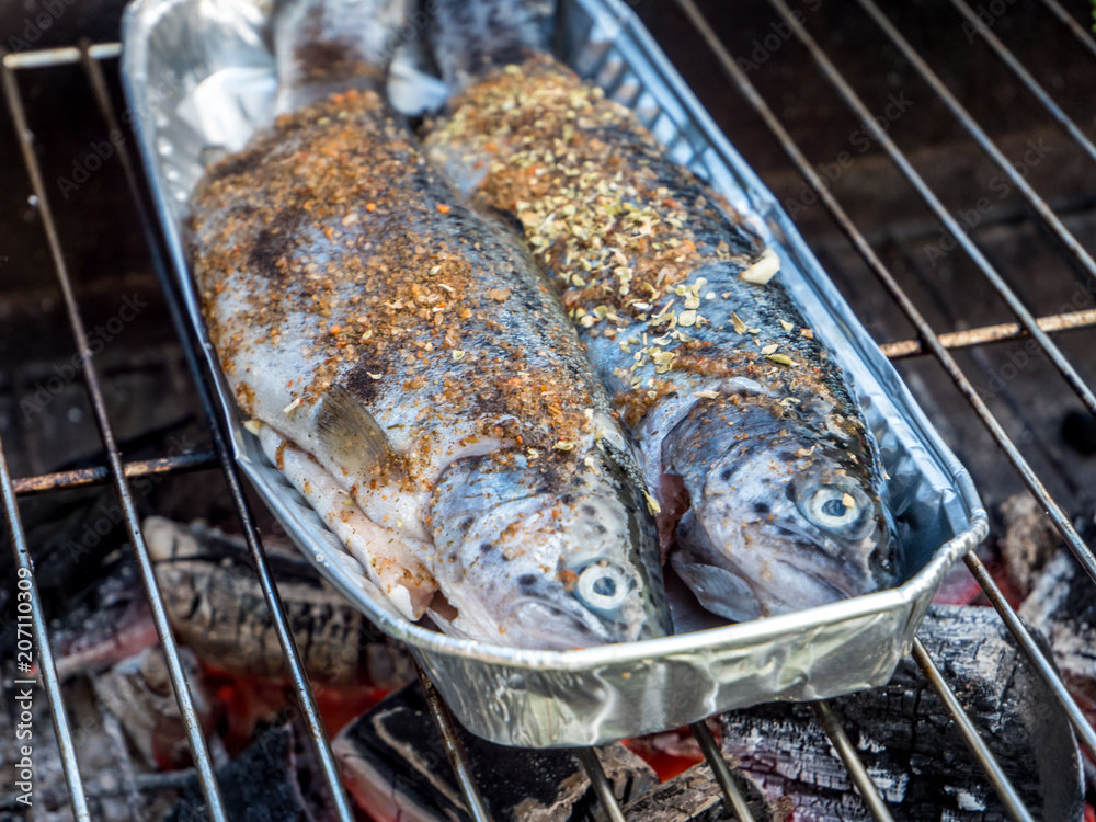 Forelle Auf Dem Grill